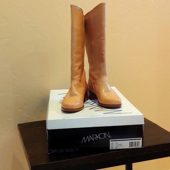 Markon | Shoes | Vintage Markon Pullon Tan Leather Boots Size 6m | Poshmark